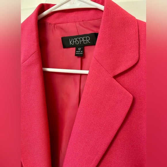 Kasper | Jackets & Coats | Hot Pink Womens Blazer By Kasper Size 2 Long ...
